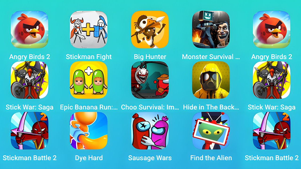 Angry Birds 2,Stick War,Stickman Fight,Big Hunter,Choo Survival,Sausage ...