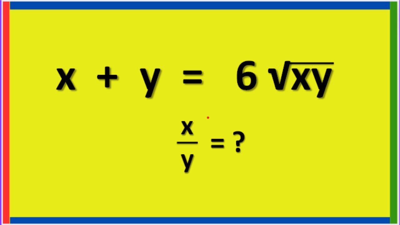 Nice Algebra Problem (Math Olympiad) - YouTube