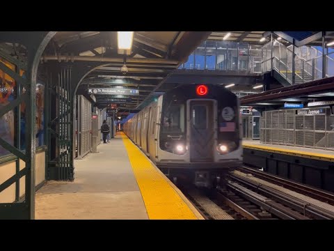 R143 L trains at Livonia Avenue - YouTube