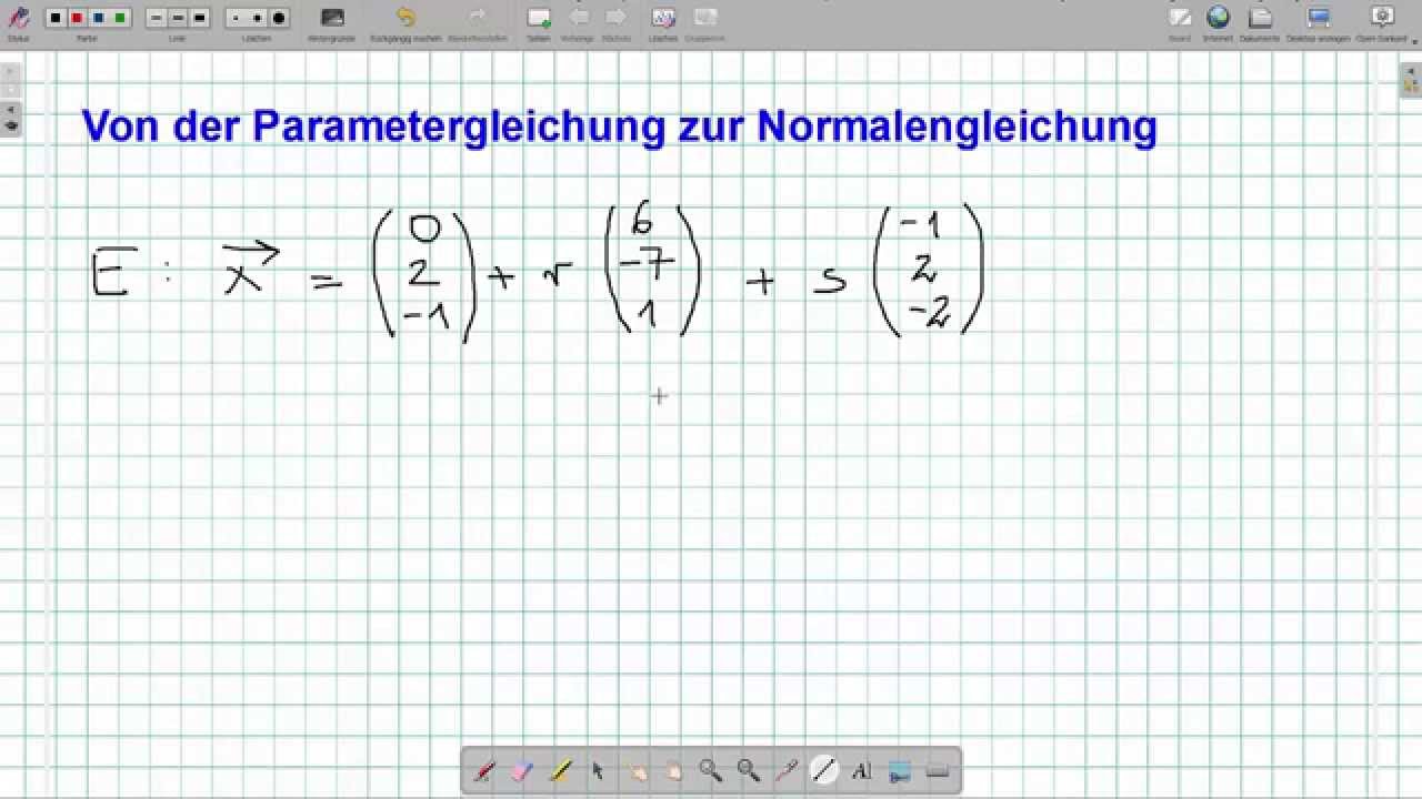 ANG.036 Die Ebene im Raum (V), Parametergleichung in Normalengleichung ...