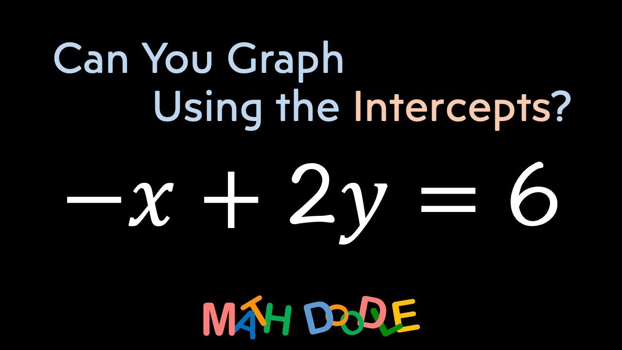 Graphing Linear Equation 2 6 Using Intercepts Step by Step