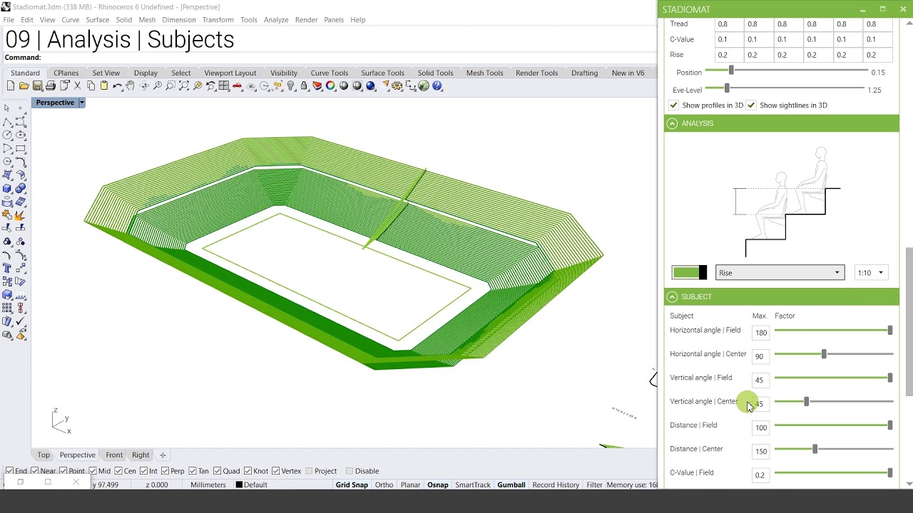 Stadiomat | conceptual stadium layouts and sightline analysis - YouTube