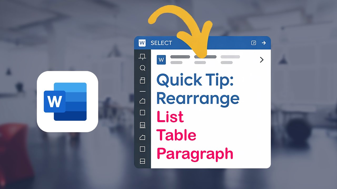 MS Word - How to Rearrange/Reorder content, of list Item or table row ...