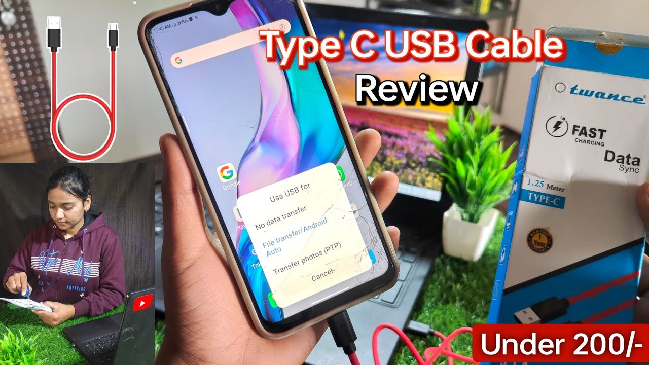 USB Cable Type C Review by Amazon 🔥 Under 200 Only | Unboxing Type C USB Cable #amazonreview # ...