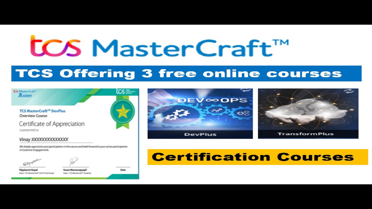 TCS Mastercraft free online certification course|TCS Free Course ...