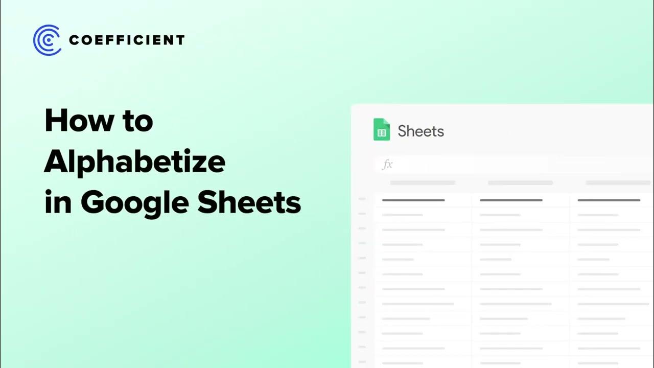 How to Alphabetize in Google Sheets - YouTube