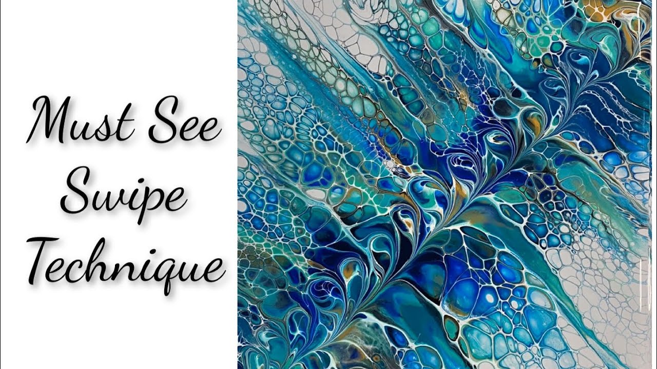 (1170) Swipe Technique With Swirls, Acrylic Paint Pouring - YouTube