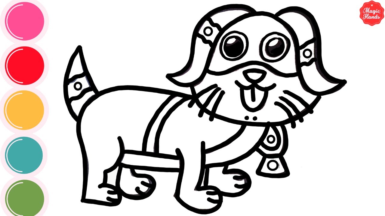How to draw DOG| Drawing, Painting and coloring for kids |Draw, Paint ...
