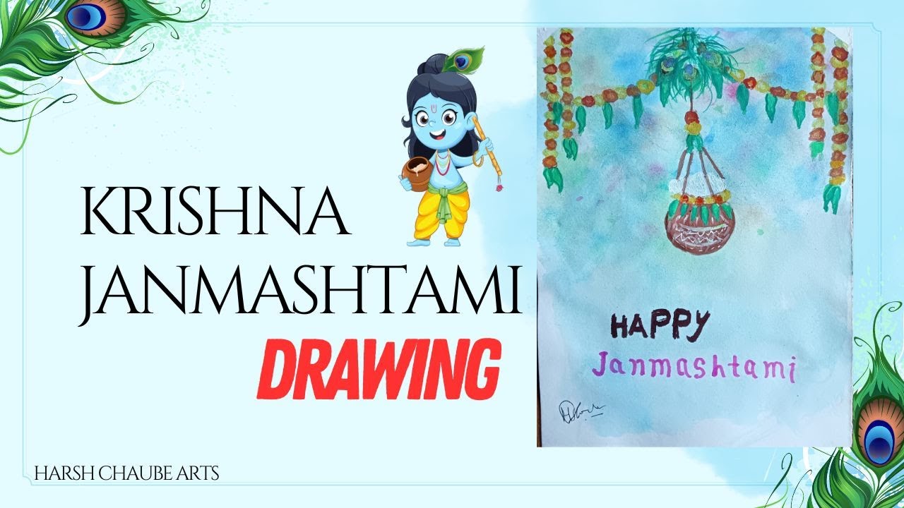 "Stunning Janmashtami Art: The Ultimate Drawing Tutorial!"🤩😮😯 - YouTube
