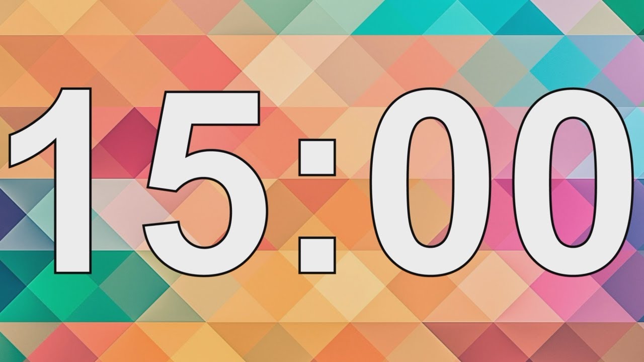 15 minute timer with Colorful background - YouTube