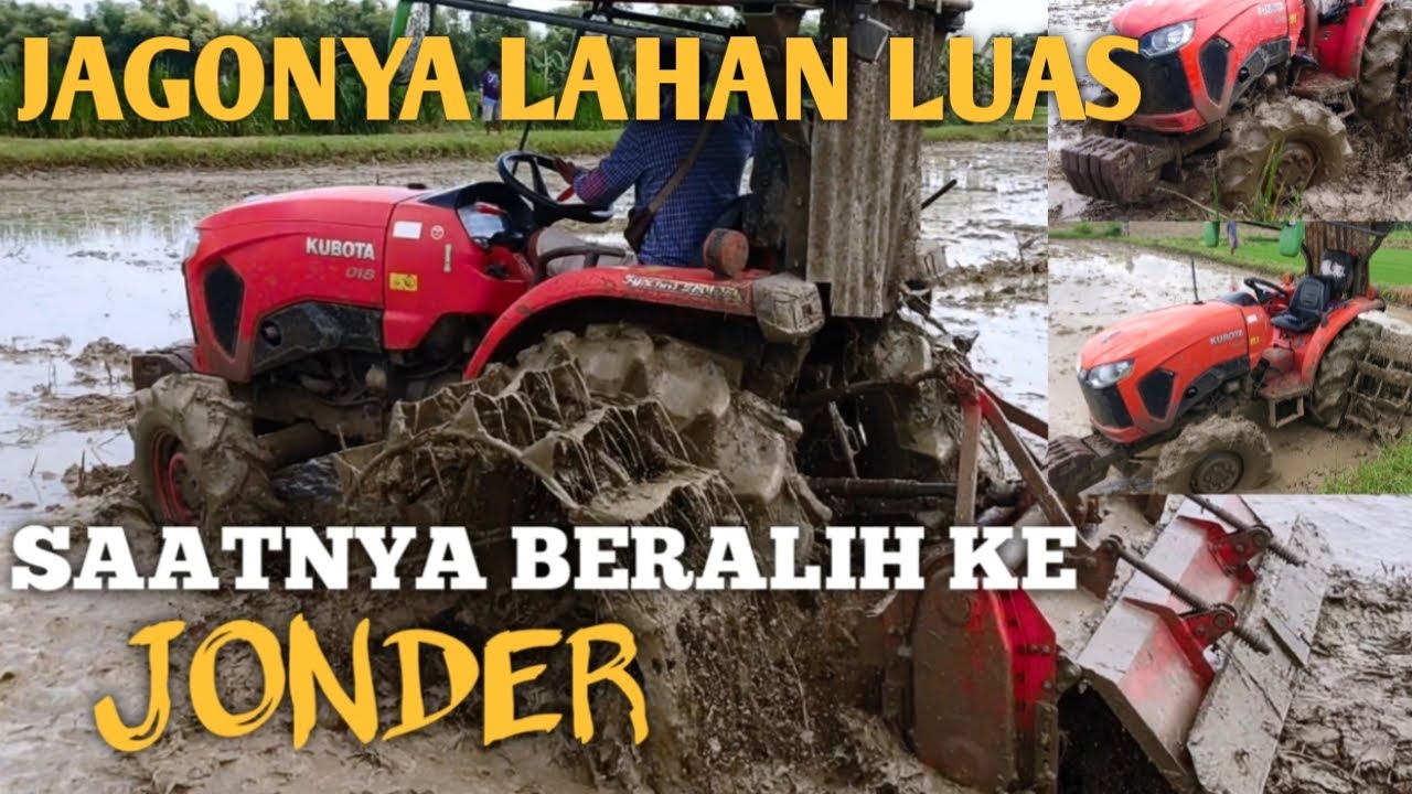 Traktor 4 roda kubota rotari || jagonya lahan luas || - YouTube