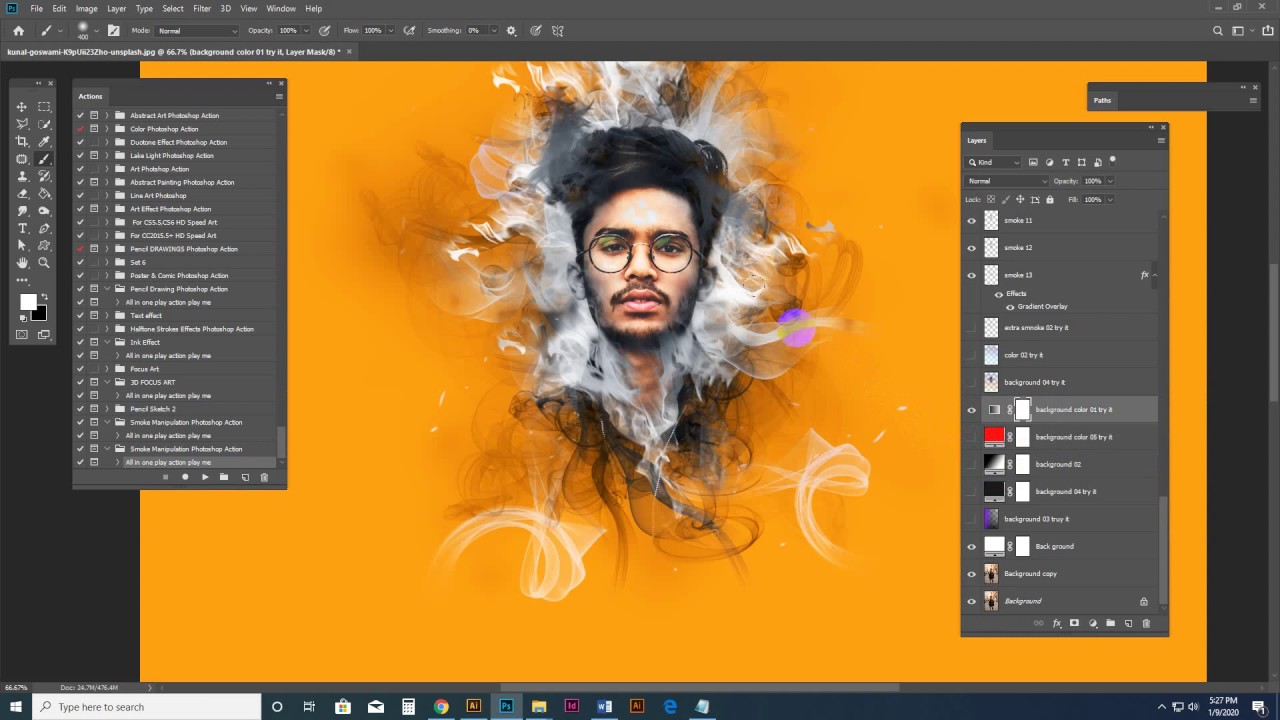 Smoke Manipulation Photoshop Action - YouTube