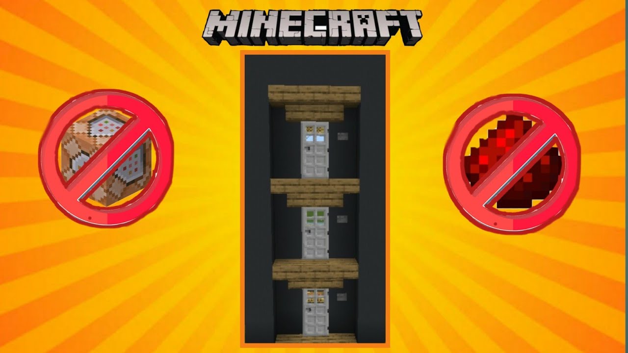 Minecraft: How To Make An Elevator In Mincraft PE (NO COMMAND BLOCK,NO REDSTONE,NO ADDONS ...