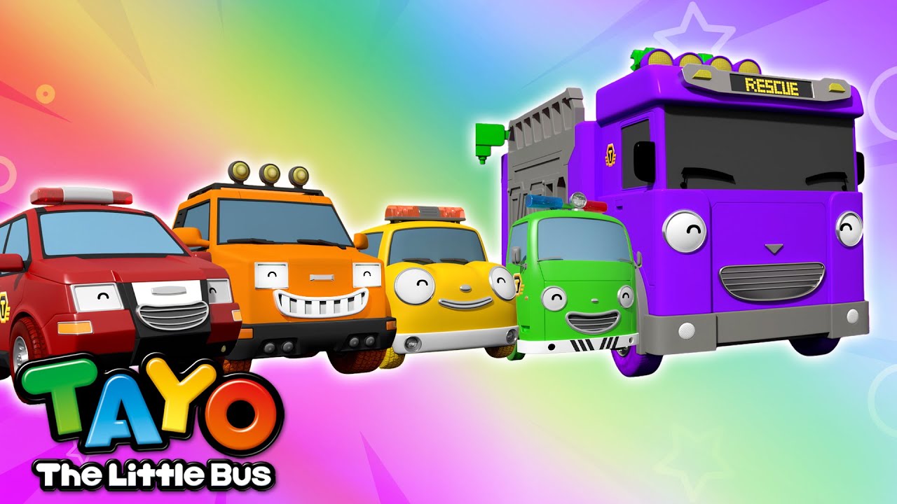 Learn Colors with Rainbow Cars🎨 | Tayo Color Compilation | Fun Color ...