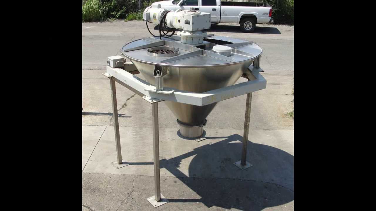 Approximately 24 cuft. stainless steel agitated cone hopper - YouTube