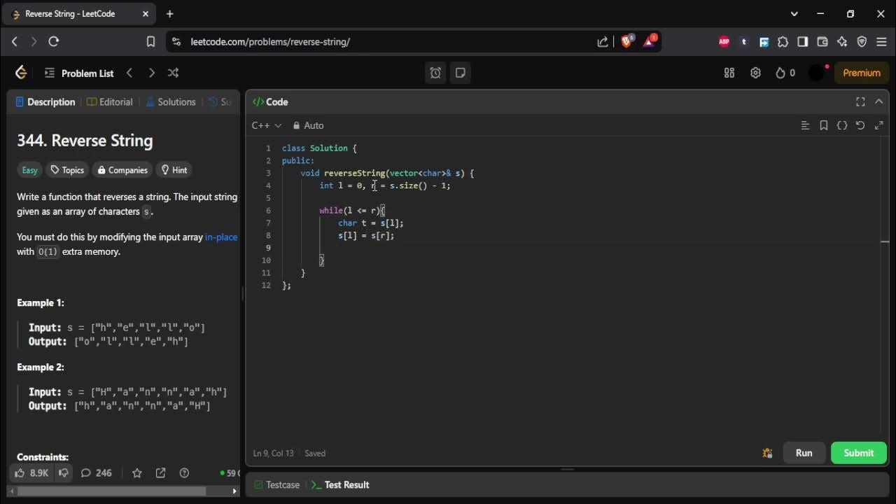 leetcode-344 - YouTube