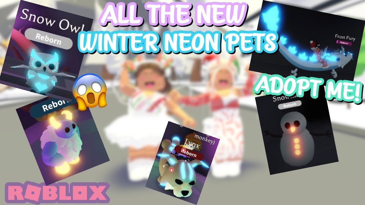 ALL THE *NEW* WINTER NEON PETS IN ADOPT ME!! | Roblox Adopt Me Winter ...