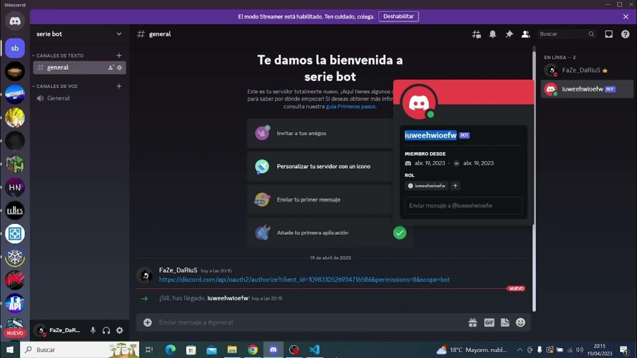 Inicializacion Discordpy Como Crear Un Bot De Discord En Python 1 Youtube