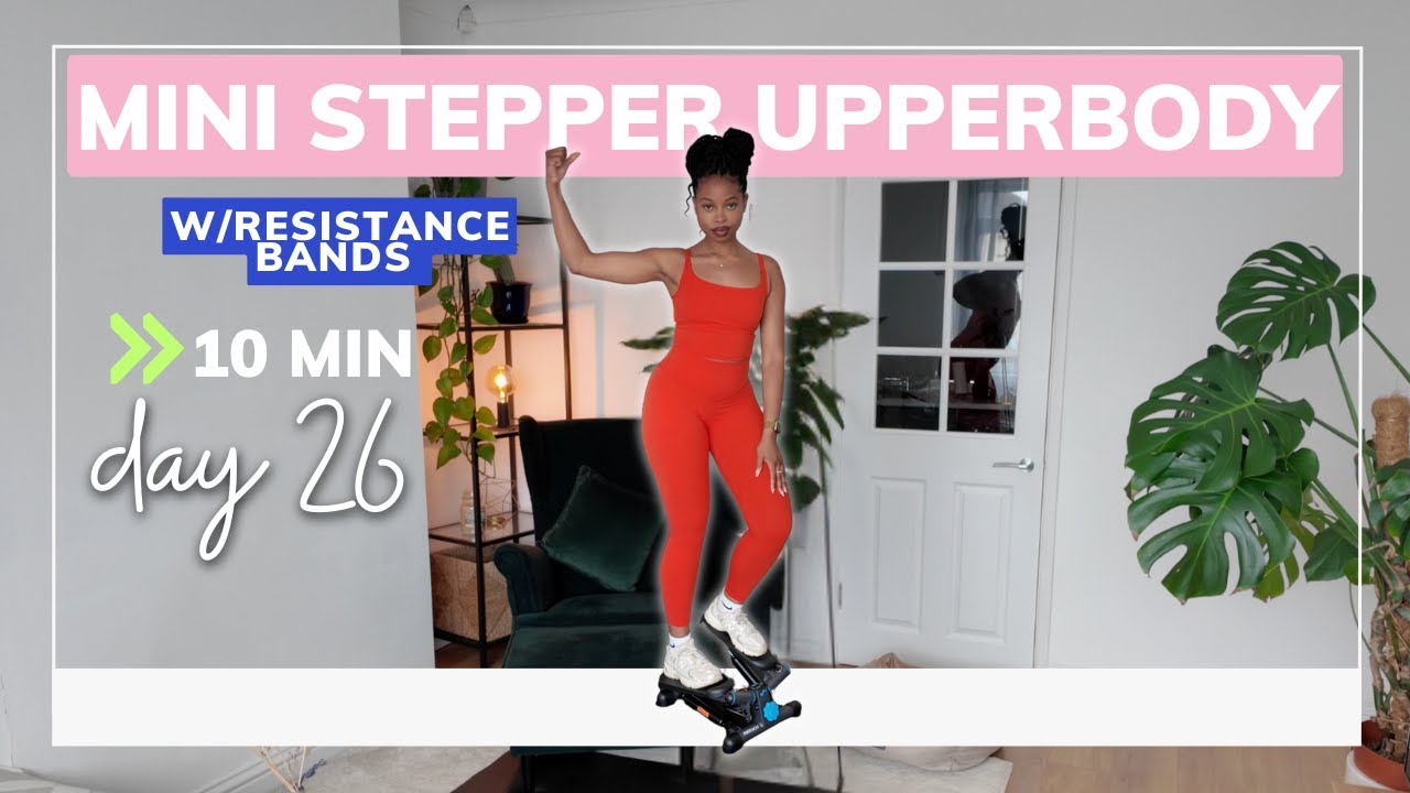 This 10 Min Mini Stepper Workout with Resistance Bands Works Your Whole ...