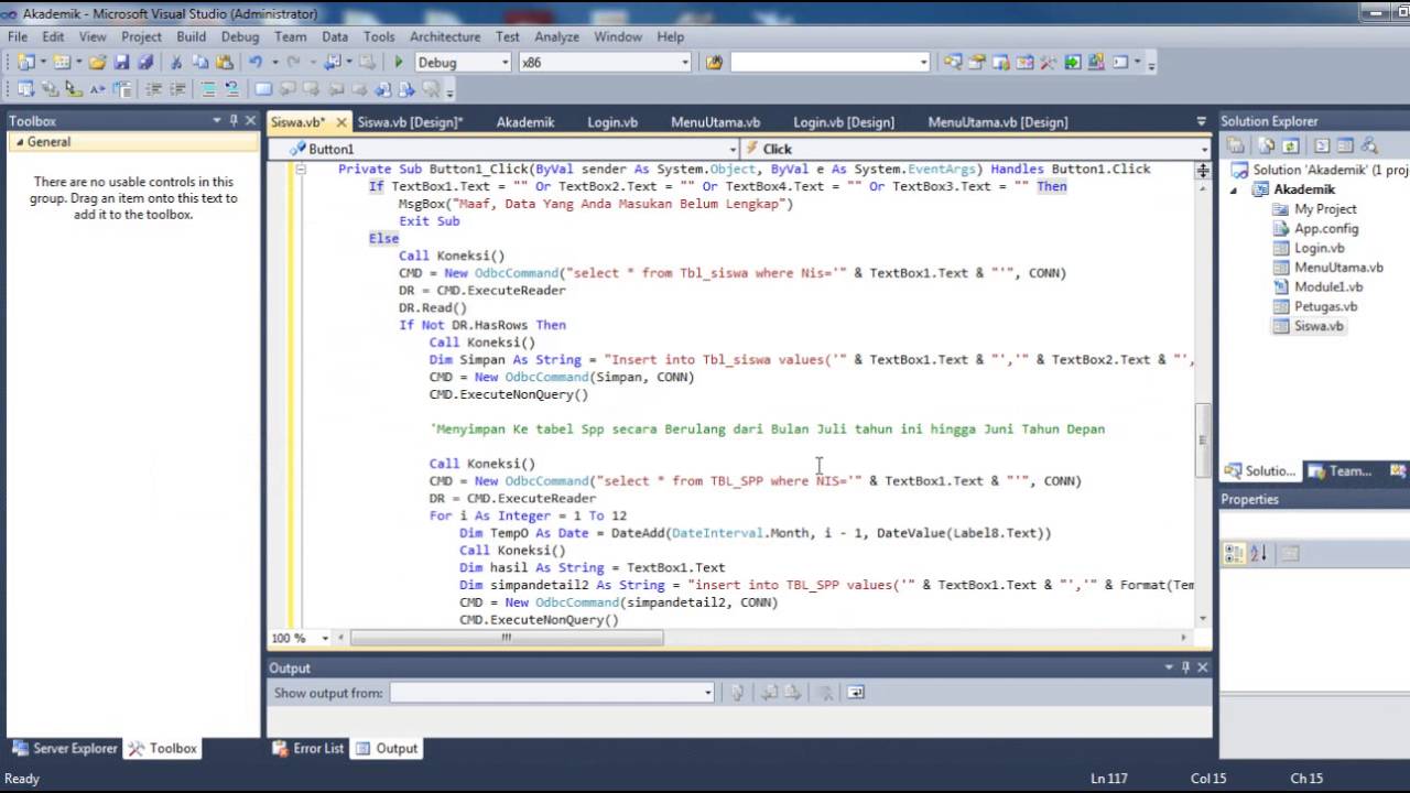 Tutorial Membuat Aplikasi Administrasi sekolah di Visual Studio - YouTube