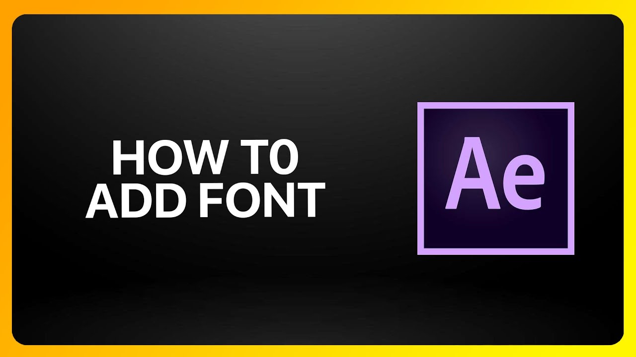 How To Add Font In Adobe After Effects Tutorial - YouTube