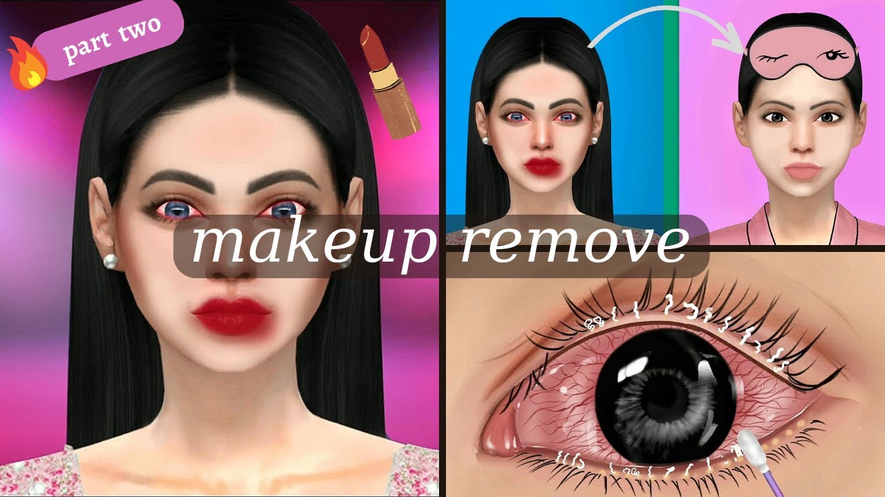 ASMR Makeup Removal Animation (part 2) - Gentle Makeup Removal for a ...