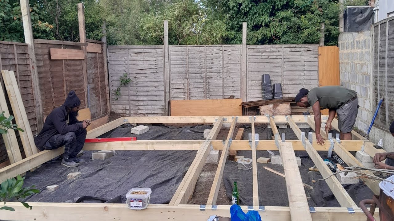 Building a cabin for chilling out and extra storage. - YouTube