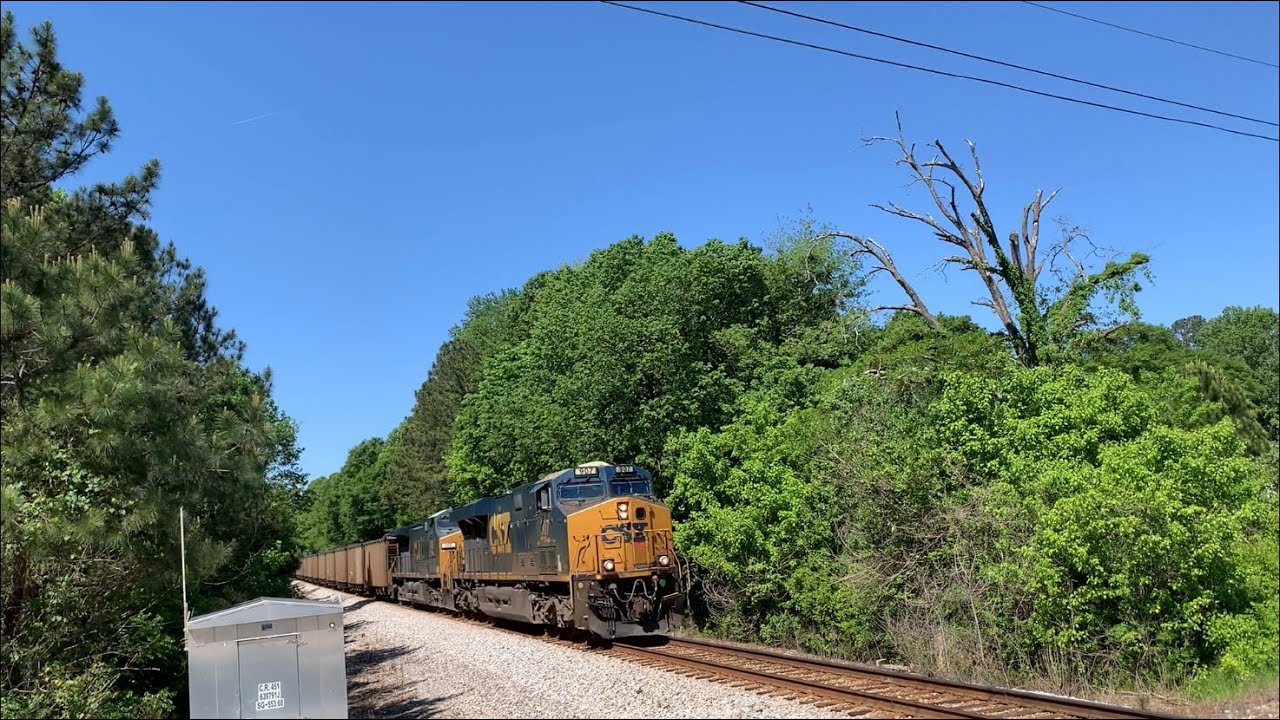 CSX 907 Leads C320-20 (With a Single Mid-Train DPU) Thru Lilburn, GA 4 ...