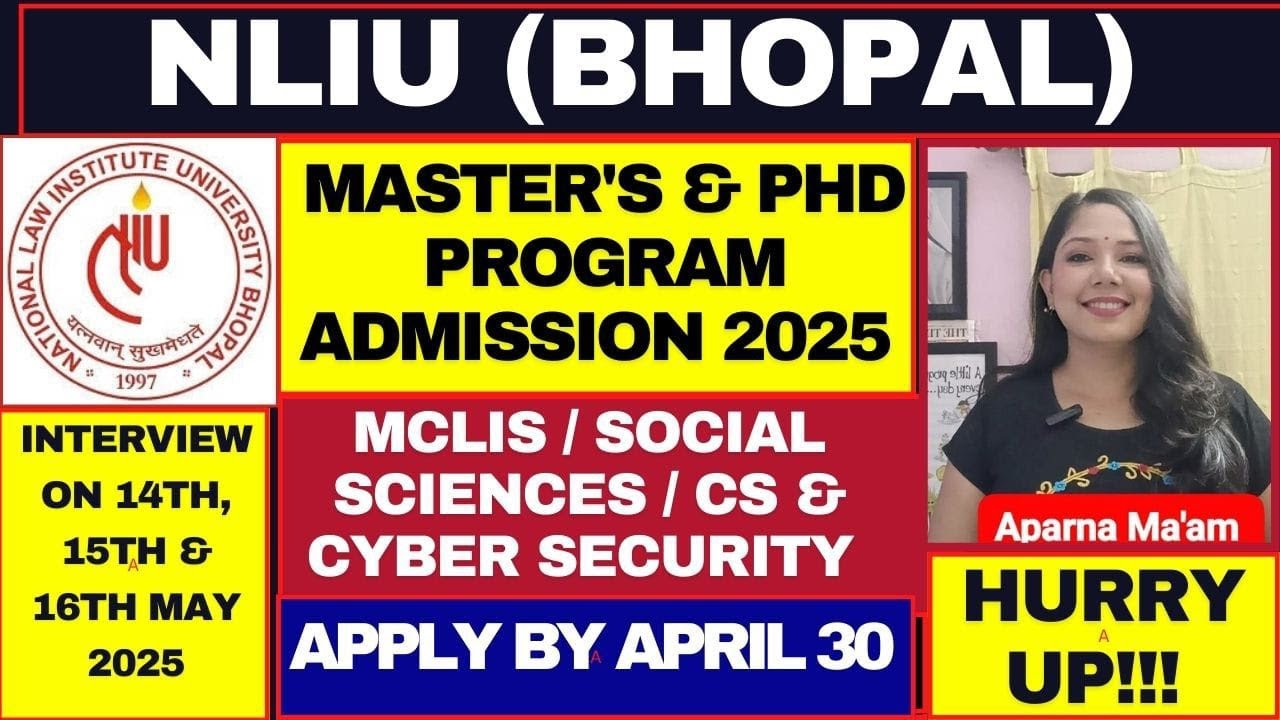 NLIU PG & Phd Admission 2025 | PG Admission 2025 | PhD Admission 2025 ...