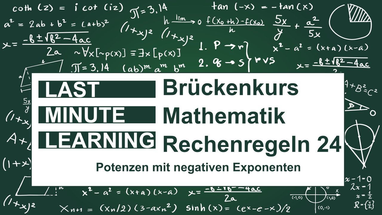 Brückenkurs Mathematik - Rechenregeln 24 - Potenzen mit negativen ...