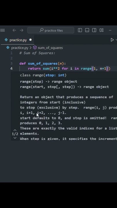 Sum Of Squares Python Pythonprogrammingcodinglearnpython Pythonforbeginners Youtube