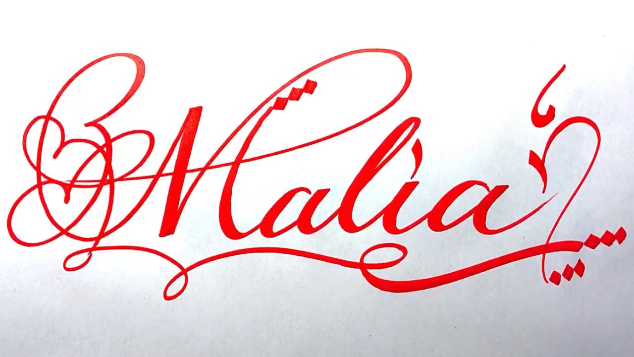 Malia Name Signature Calligraphy Status | #moderncalligraphy #cursive # ...