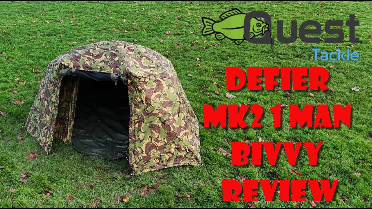 QUEST TACKLE DEFIER Mk2 1 MAN BIVVY in DPM REVIEW - YouTube