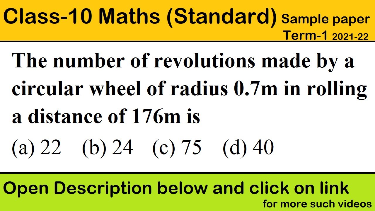 The number of revolutions made by a circular wheel of radius 0.7m in ...