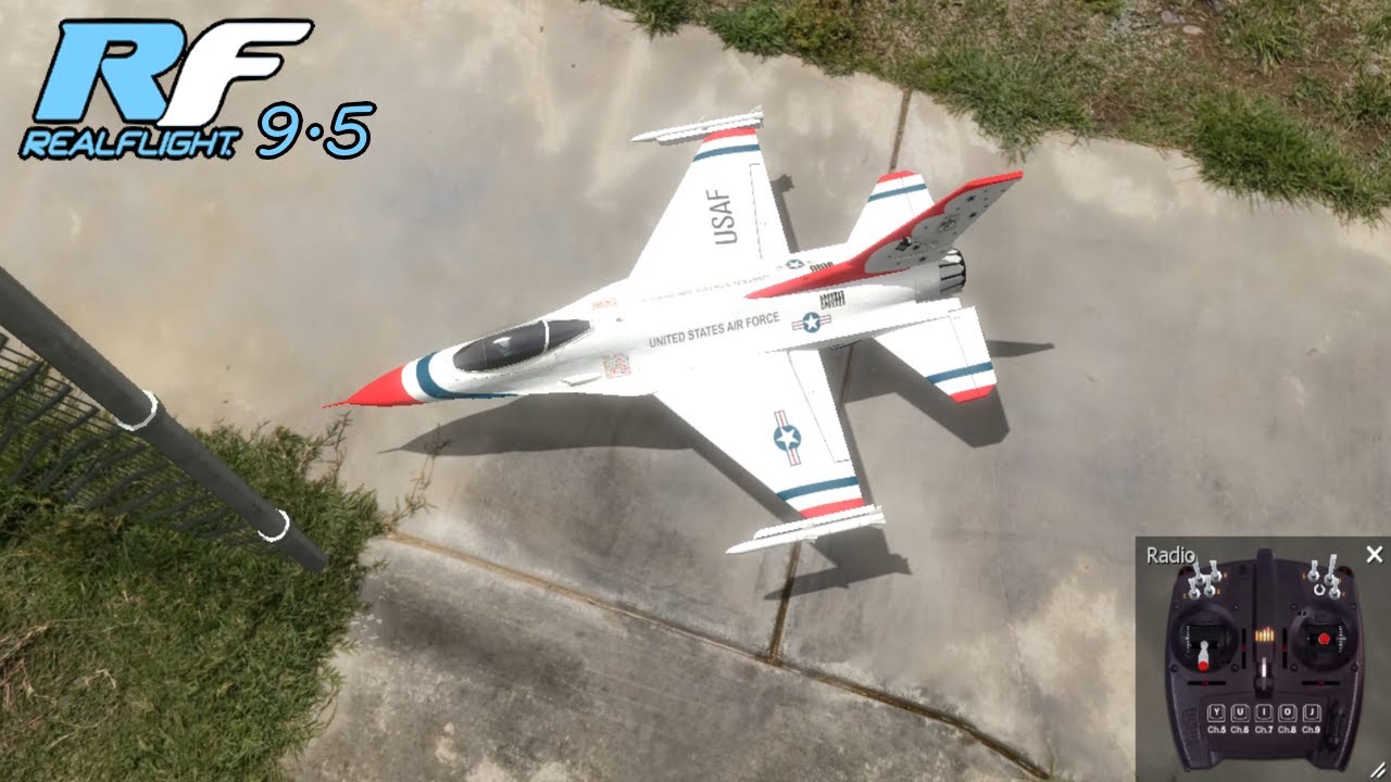 F-16 Thunderbird EDF RC Jets using Spektrum remote in Real Flight 9.5 ...