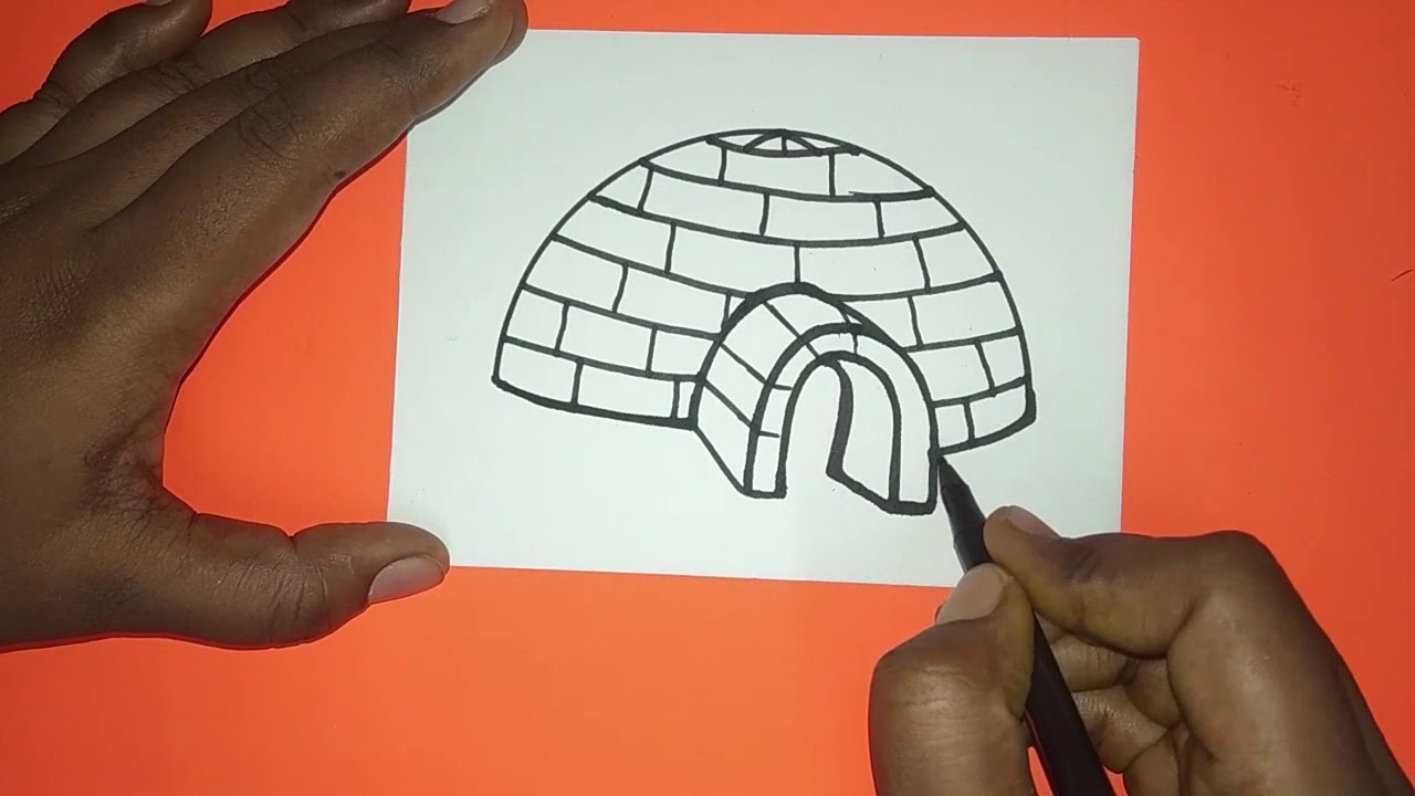 How to draw a Igloo? Easy drawing for kids - YouTube