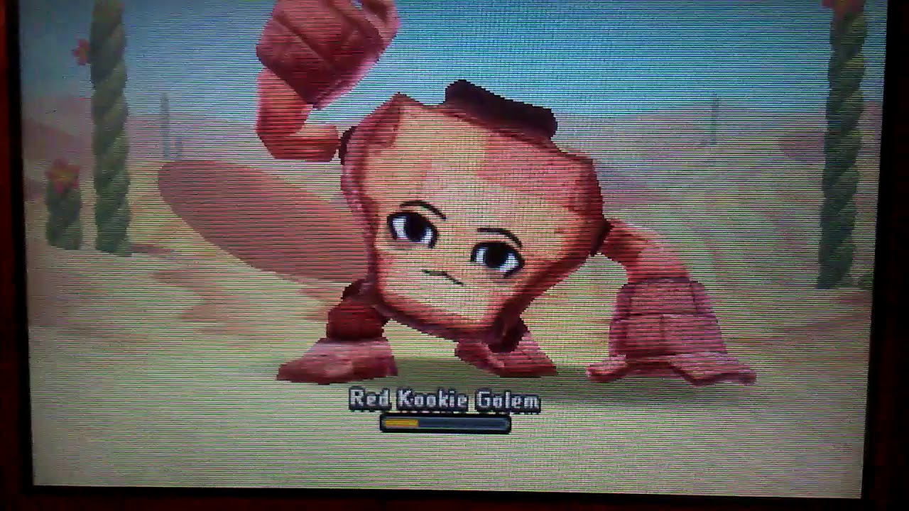 Miitopia Post-Game - Red Kookie Golem with only 2 memebers - YouTube