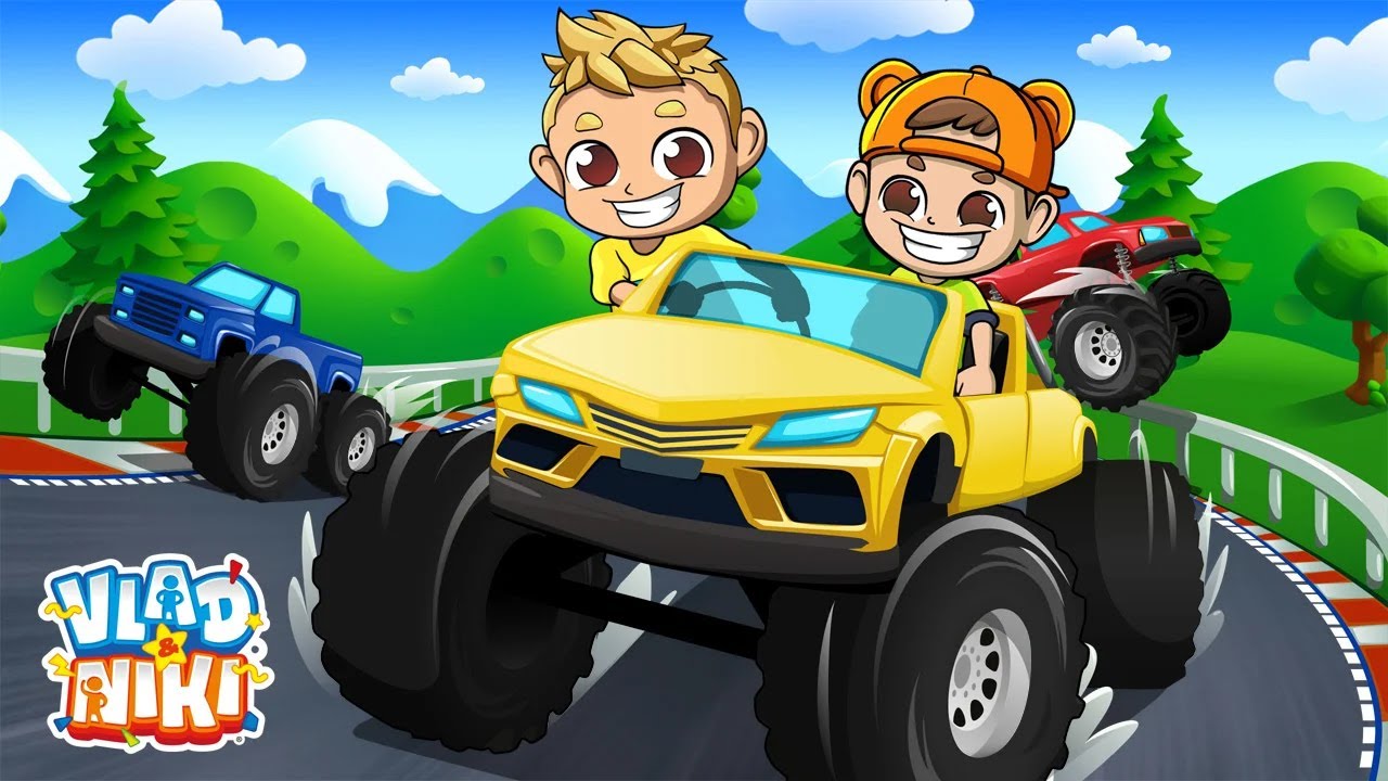 Monster Truck Vlad and Nikki - Car racing Level 1 - YouTube