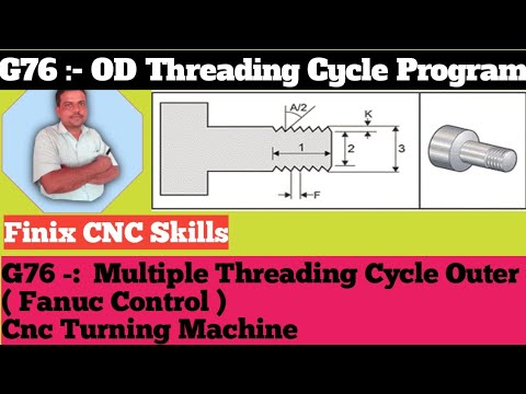 G76 Multiple Threading Cycle !! OD Threading Cycle !! Fanuc control !! outer thread cycle ! #cnc ...