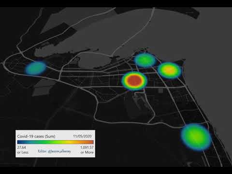 Time series heat map for corona (covid-19) cases / person in Kuwait ...