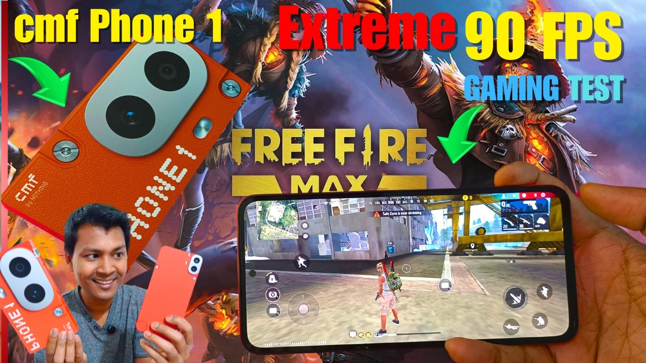 CMF Phone 1 Free Fire Max Gaming Test with True FPS Meter No 90 FPS ...