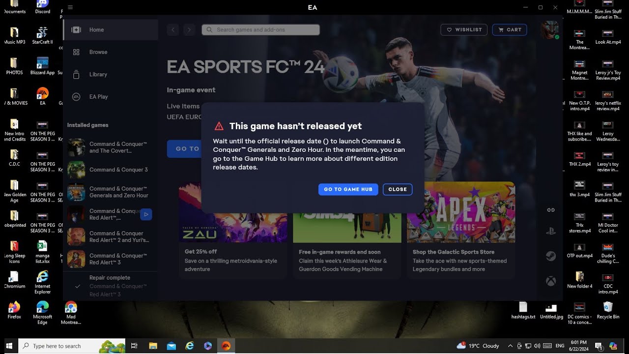 #ea #electronicarts EA app and how they support of Command and Conquer ...
