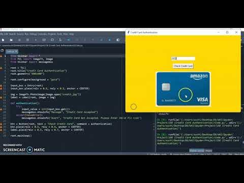 Darsh Garg / Project - 158 (Credit Card Authentication) / WhiteHat Jr / Python Coding / Spyder ...