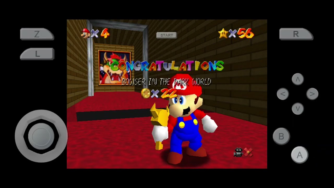 Super Mario 64 - Bowser In The Dark World - Defeat First Boss Gameplay ...