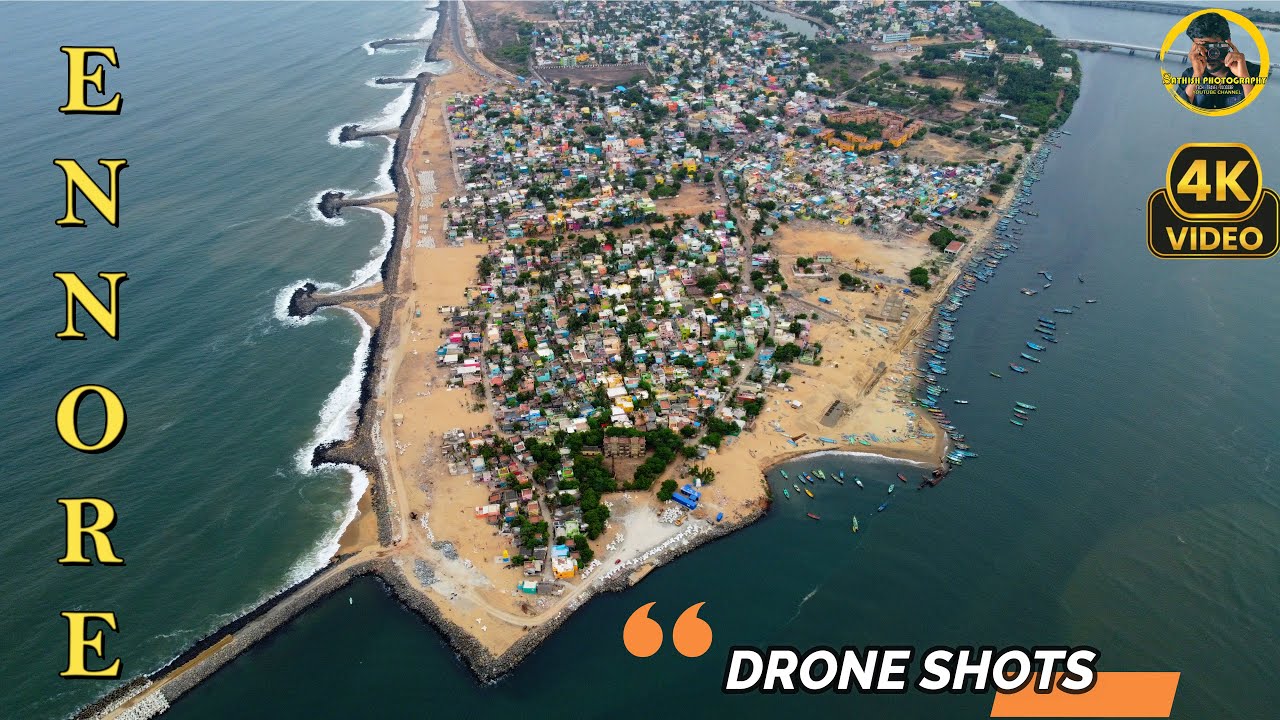 Ennore Fishing Port | எண்ணூர் மீன்பிடி துரைமுகம் | 4K Drone Shots ...