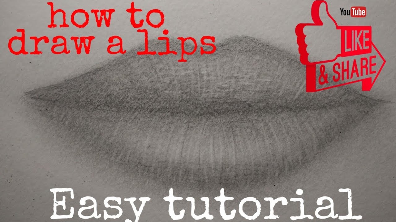 How to draw a lips with pencil for beginners|tutorial - YouTube
