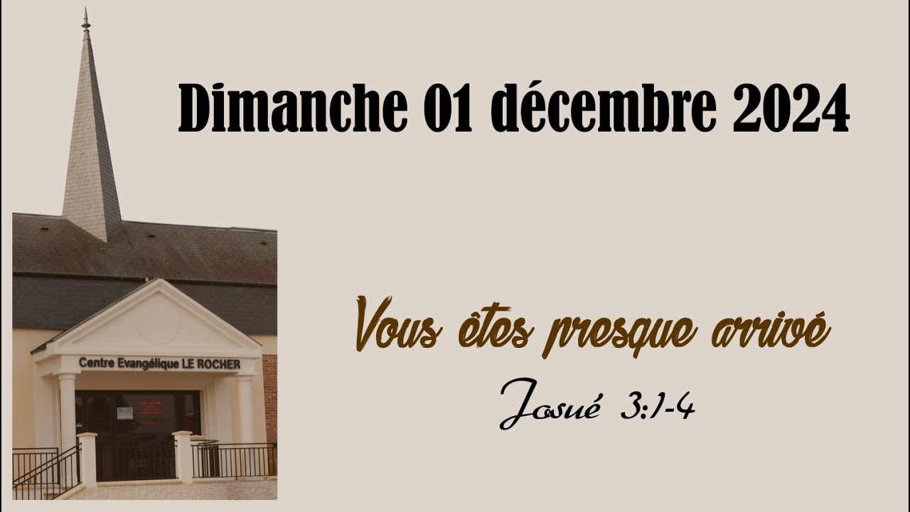 CELR MELUN - Dimanche 01/12/24 - 09h00 Pst Dean Byfield "Vous êtes ...