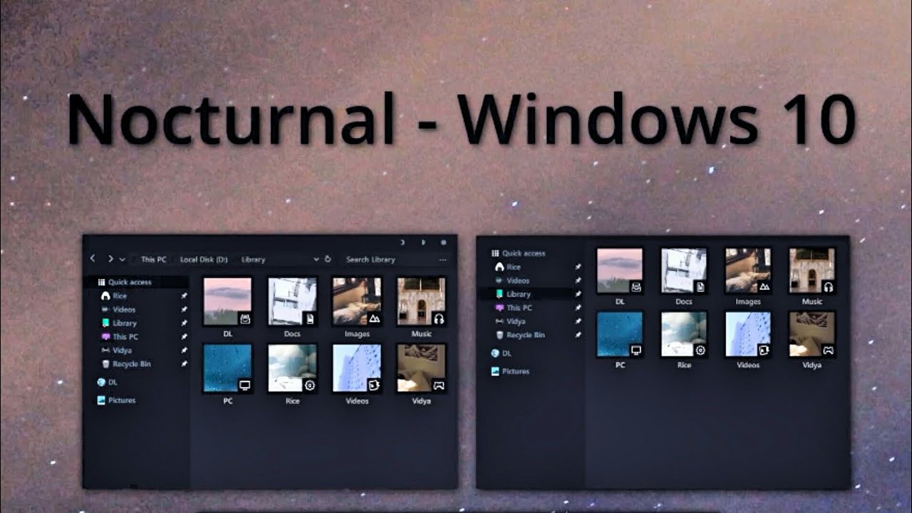 Nocturnal Windows 10 | Best Dark Theme - YouTube