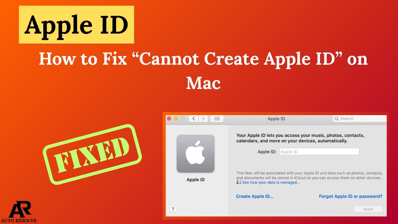 How to Fix “Cannot Create Apple ID” on Mac - YouTube