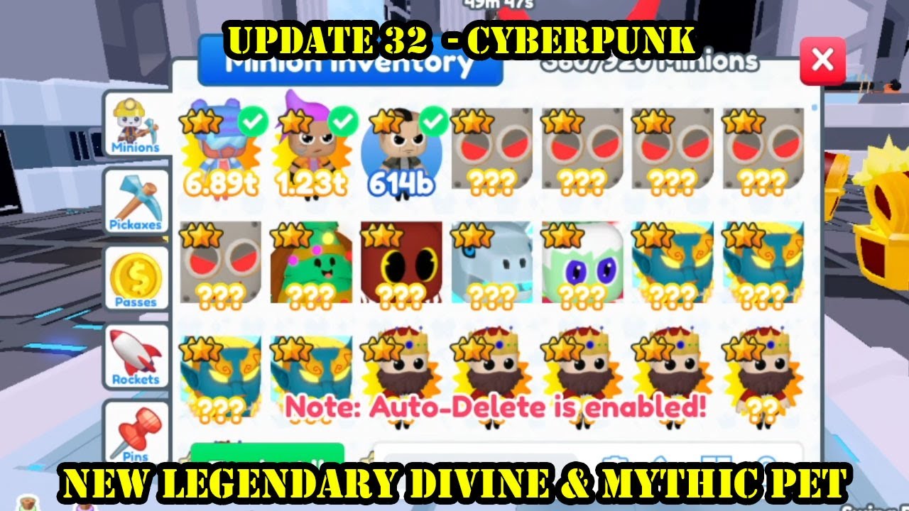 UPDATE 32 - Cyberpunk Area New Legendary Divine & Mythic Pet - Minion ...